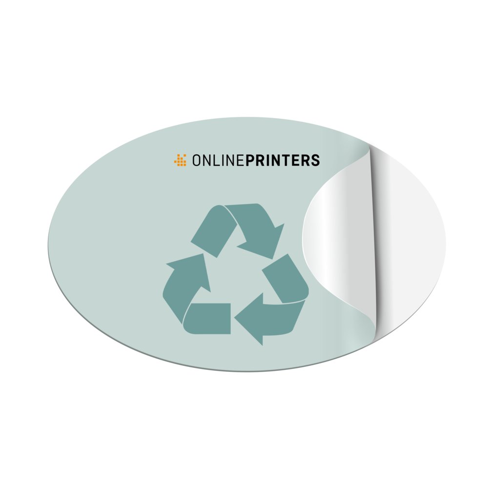 Eco-friendly stickers, Oval, 6.8 x 9.8 cm, Oval, 6.8 x 9.8 cm at ...