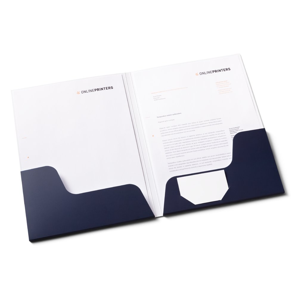 Folders with glued flaps on right and left, A4, two flaps at Onlineprinters