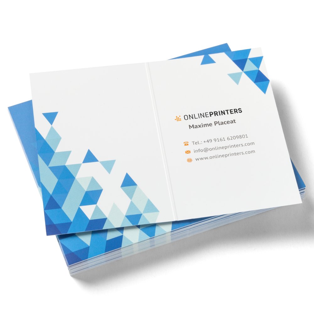 Fold. business card Portrait, 5.0x9.0 cm, 5.0 x 9.0 cm at Onlineprinters