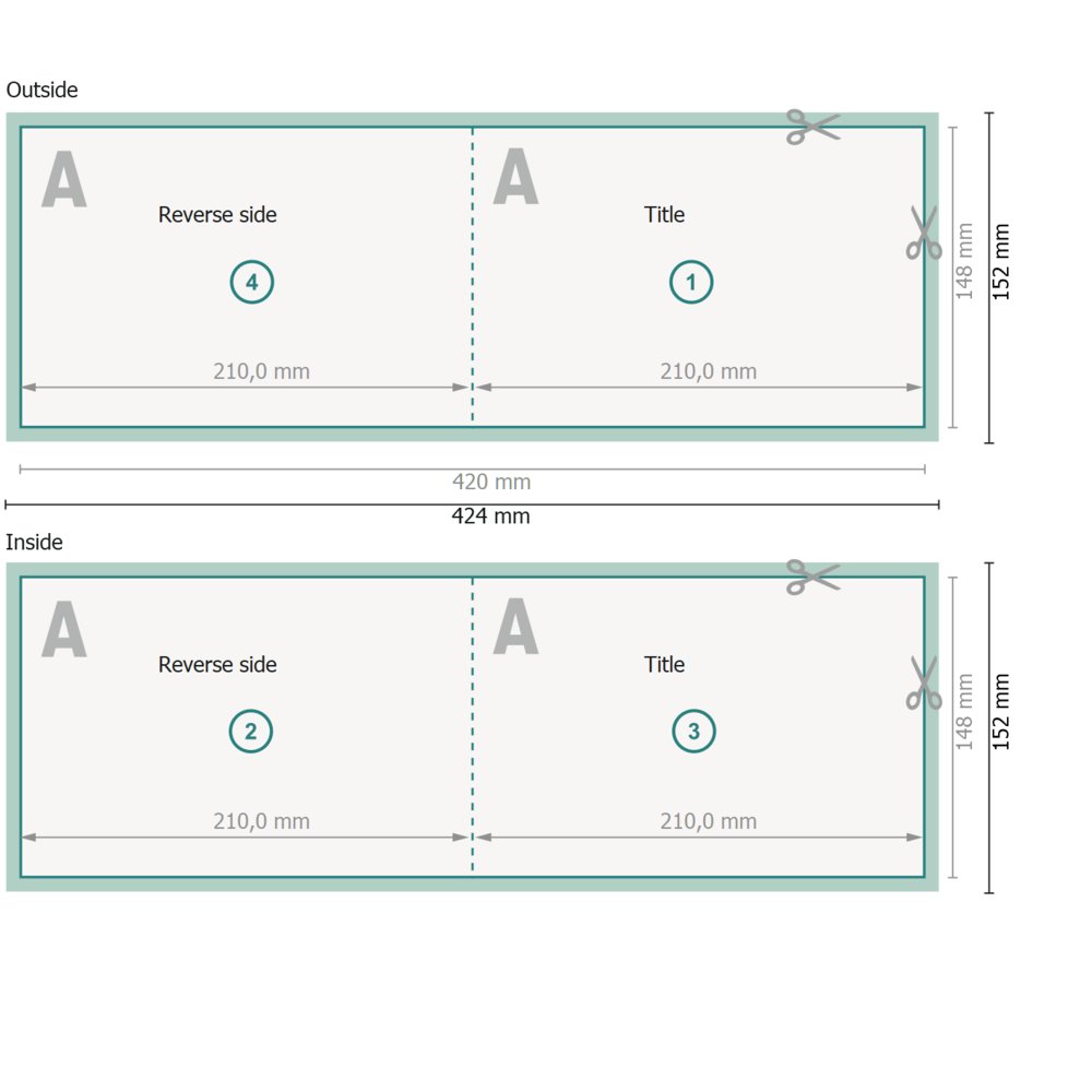 Folded Leaflets with special-effect colours, Landscape, A5, A5 at ...