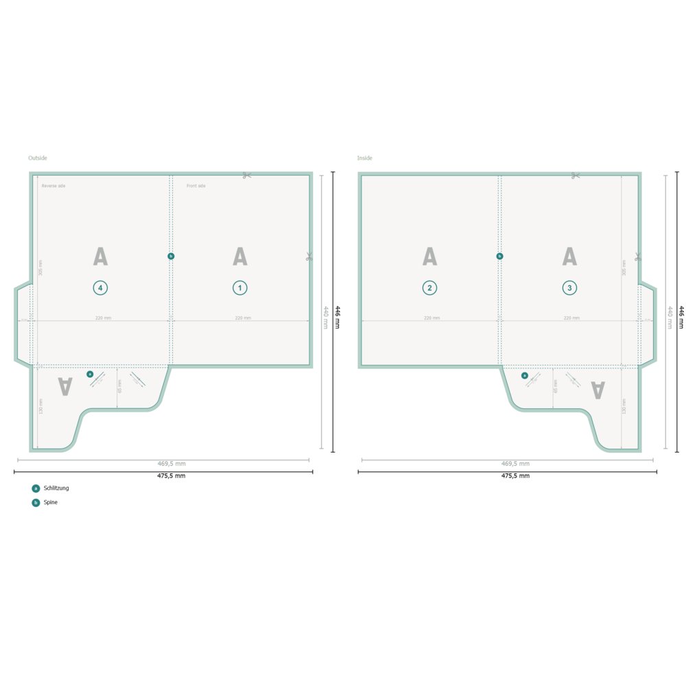 Folders with glued flap on right, A4, one flap at Onlineprinters