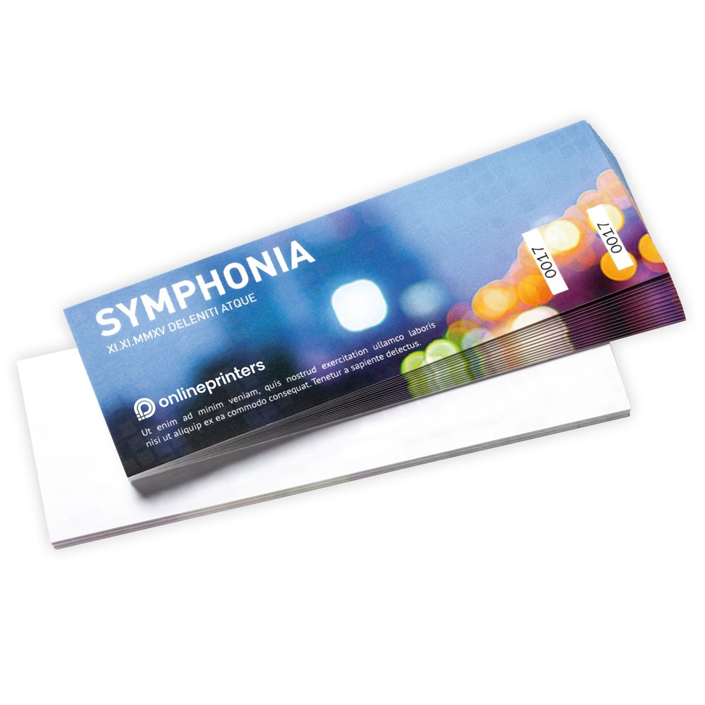 Event Tickets, A5 Half, printed on one side, A5-Half at Onlineprinters