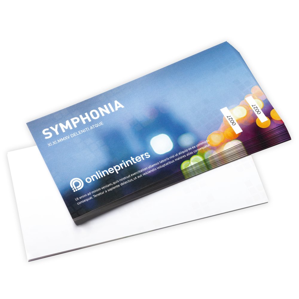 Event Tickets, 1/3 A4, printed on one side, 1/3 A4 at Onlineprinters