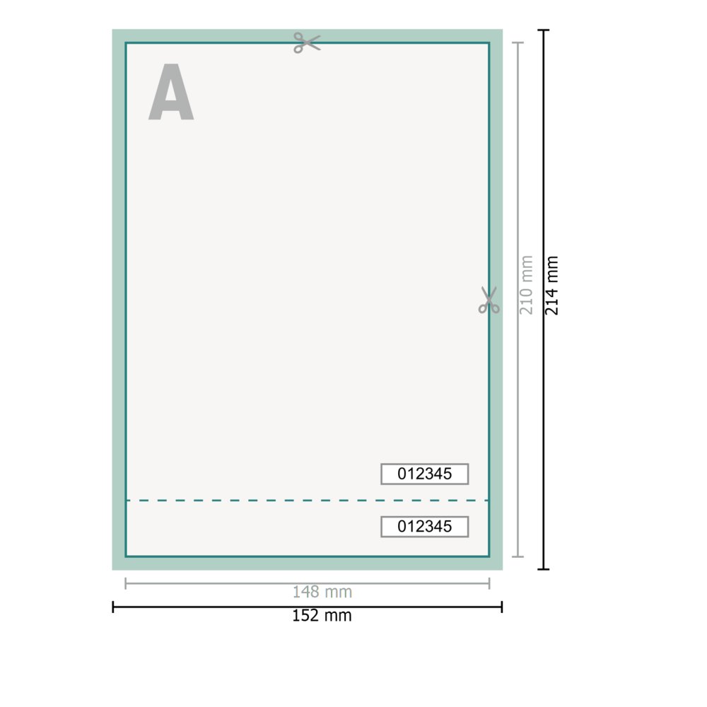 Voucher cards with optional perforation, A5, printed on one side, A5 at ...