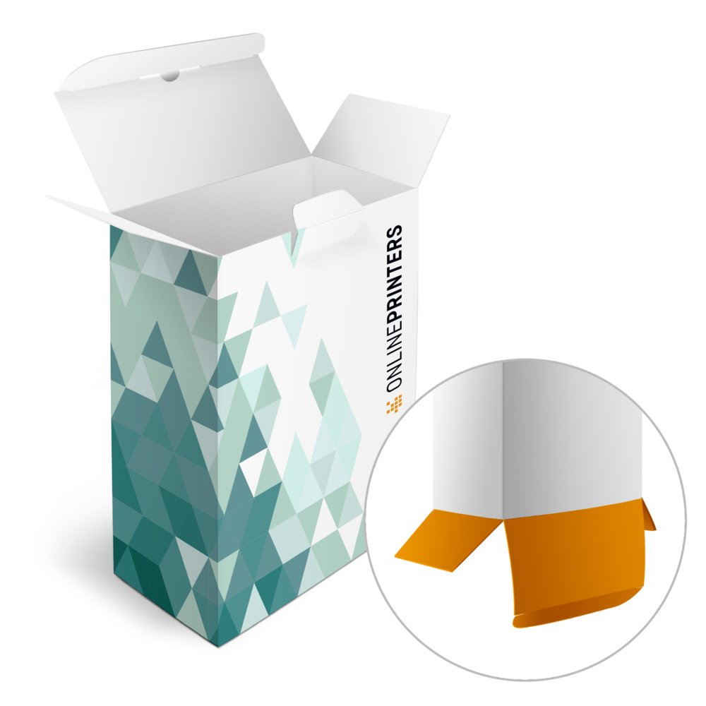 Hinged lid boxes with hook, free size specification at Onlineprinters