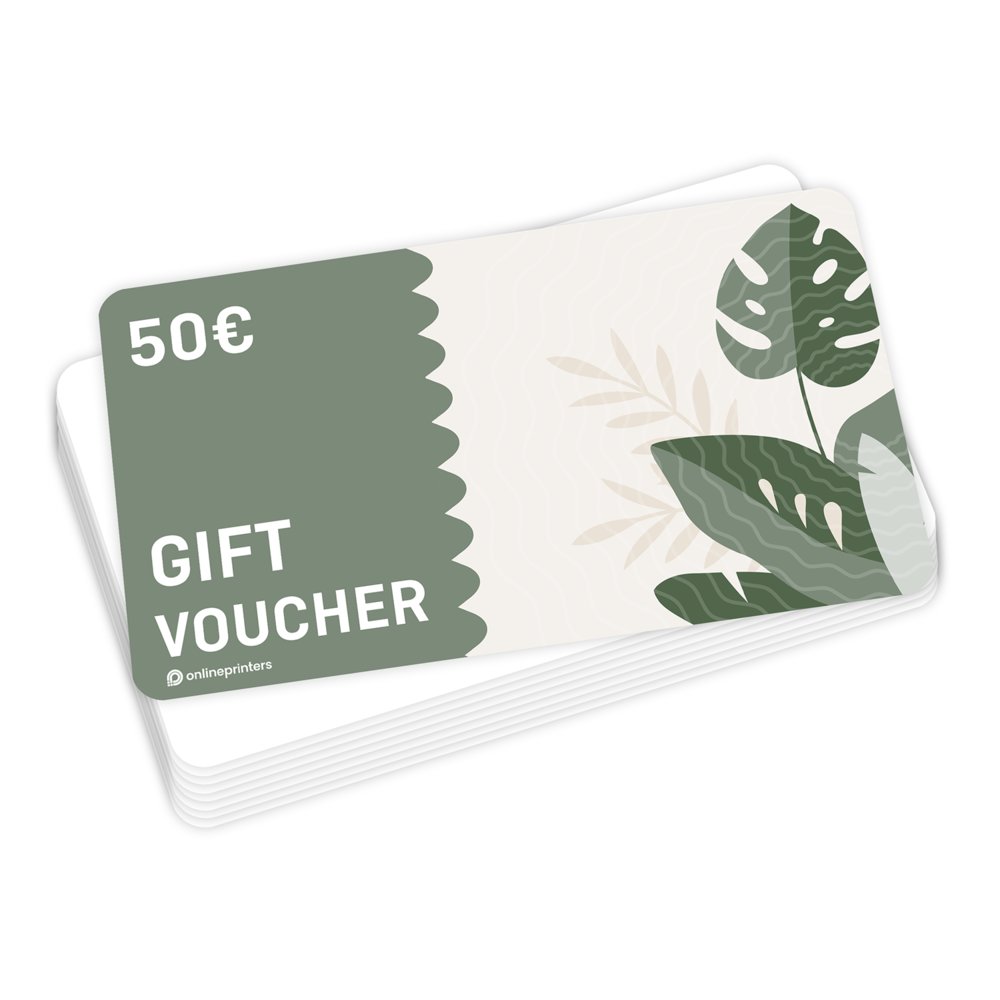 Simple voucher cards, 9,0 x 5,0 cm, printed on one side, 9.0 x 5.0 cm ...