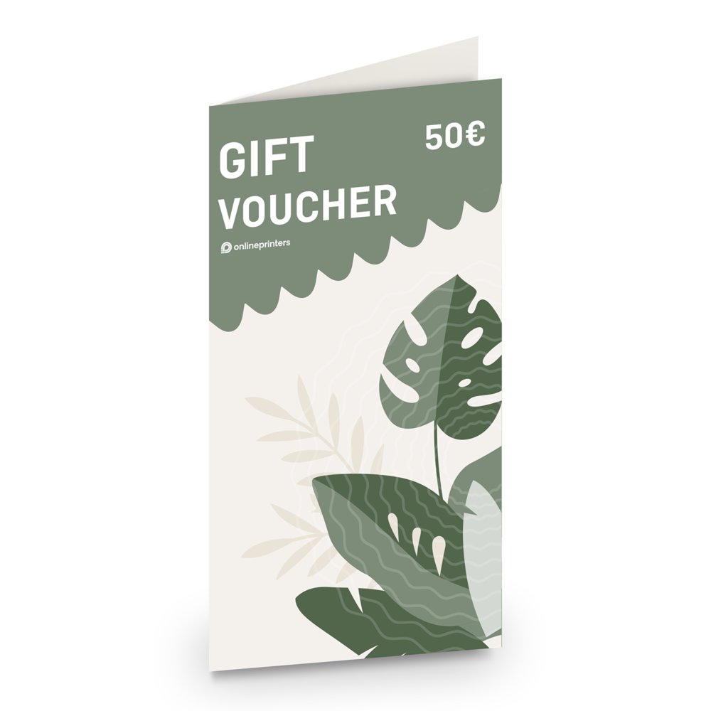 Folded voucher cards, DL, Portrait, DL at Onlineprinters
