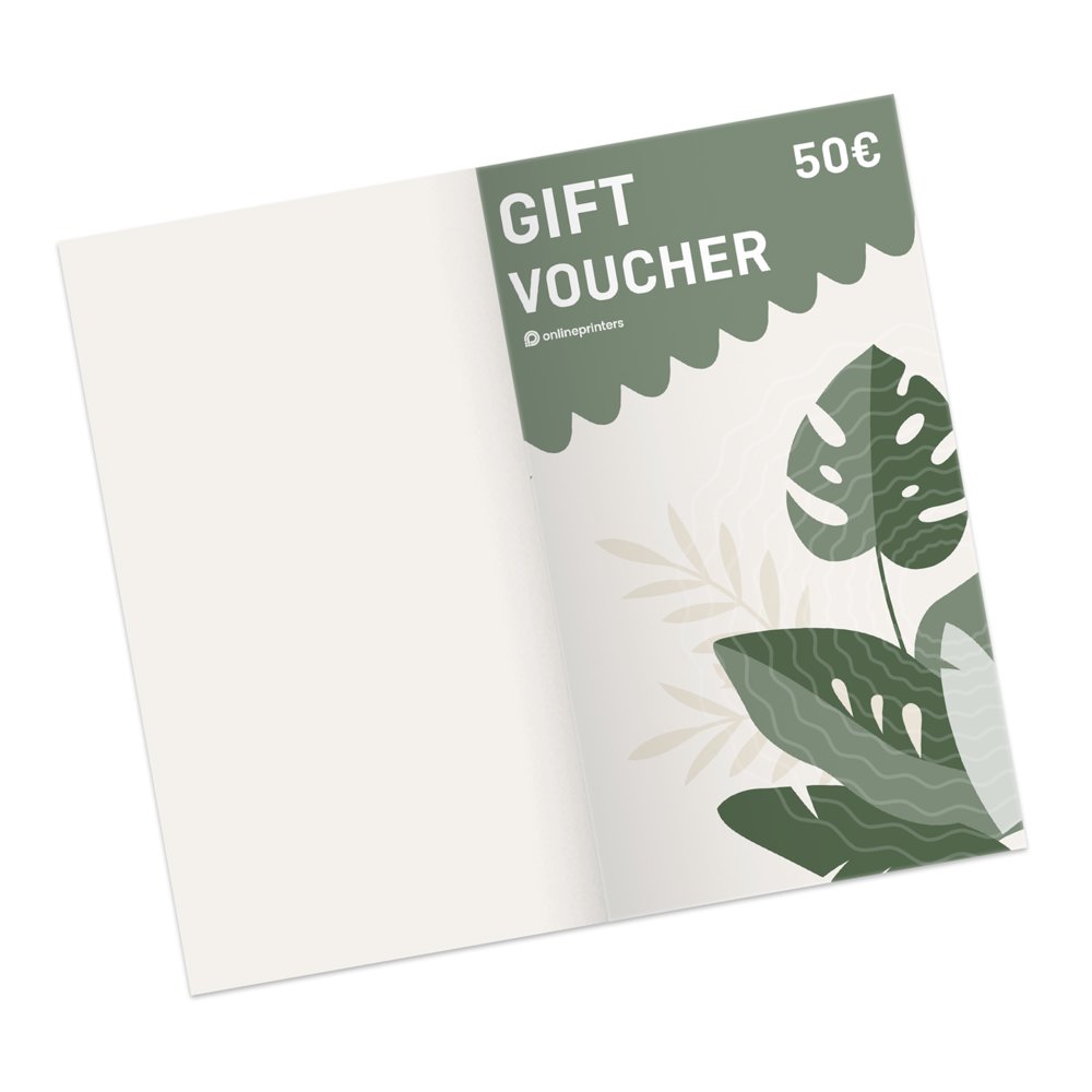 Folded voucher cards, DL, Portrait, DL at Onlineprinters