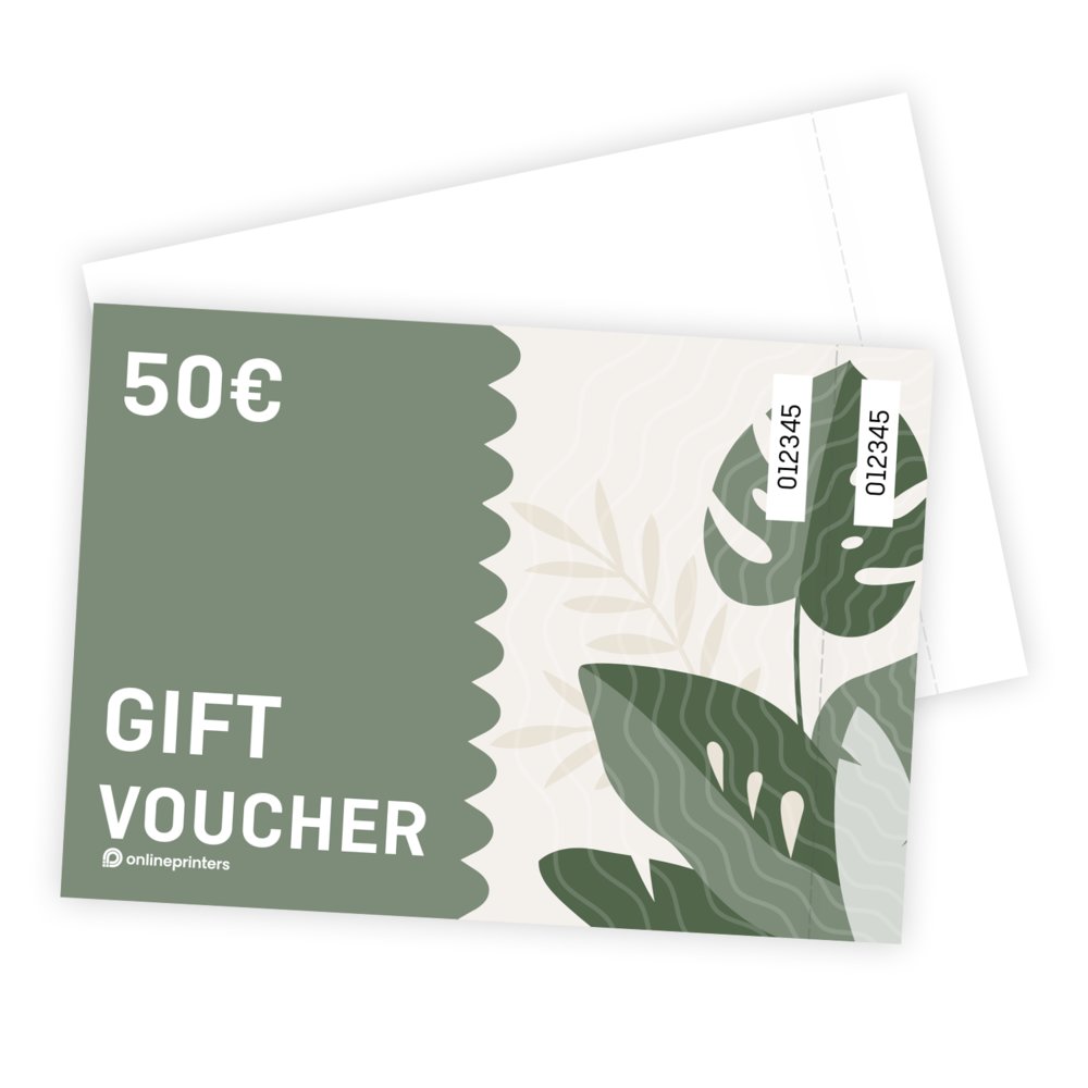 Voucher cards with optional perforation, A5, printed on one side, A5 at ...