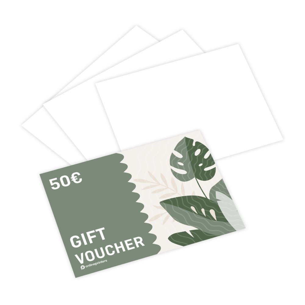 Simple voucher cards, A6, printed on one side, A6 at Onlineprinters