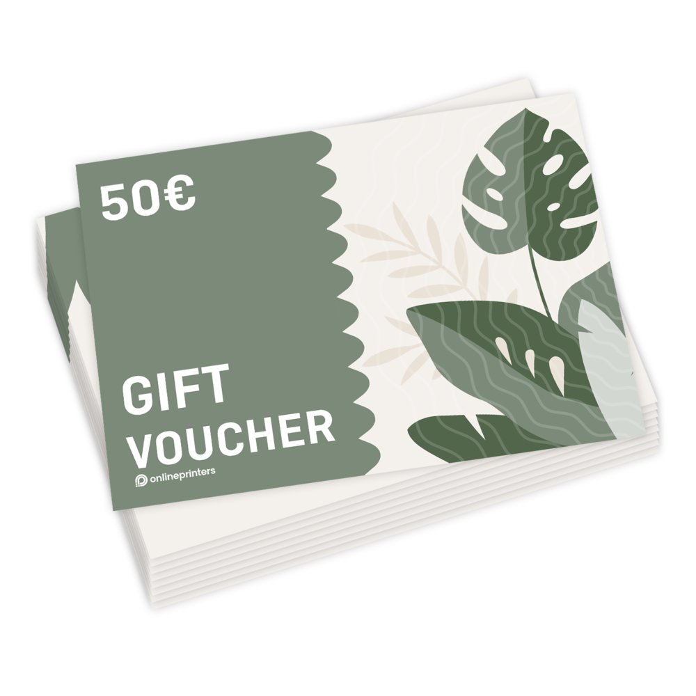 Simple voucher cards, A6, printed on both sides, A6 at Onlineprinters