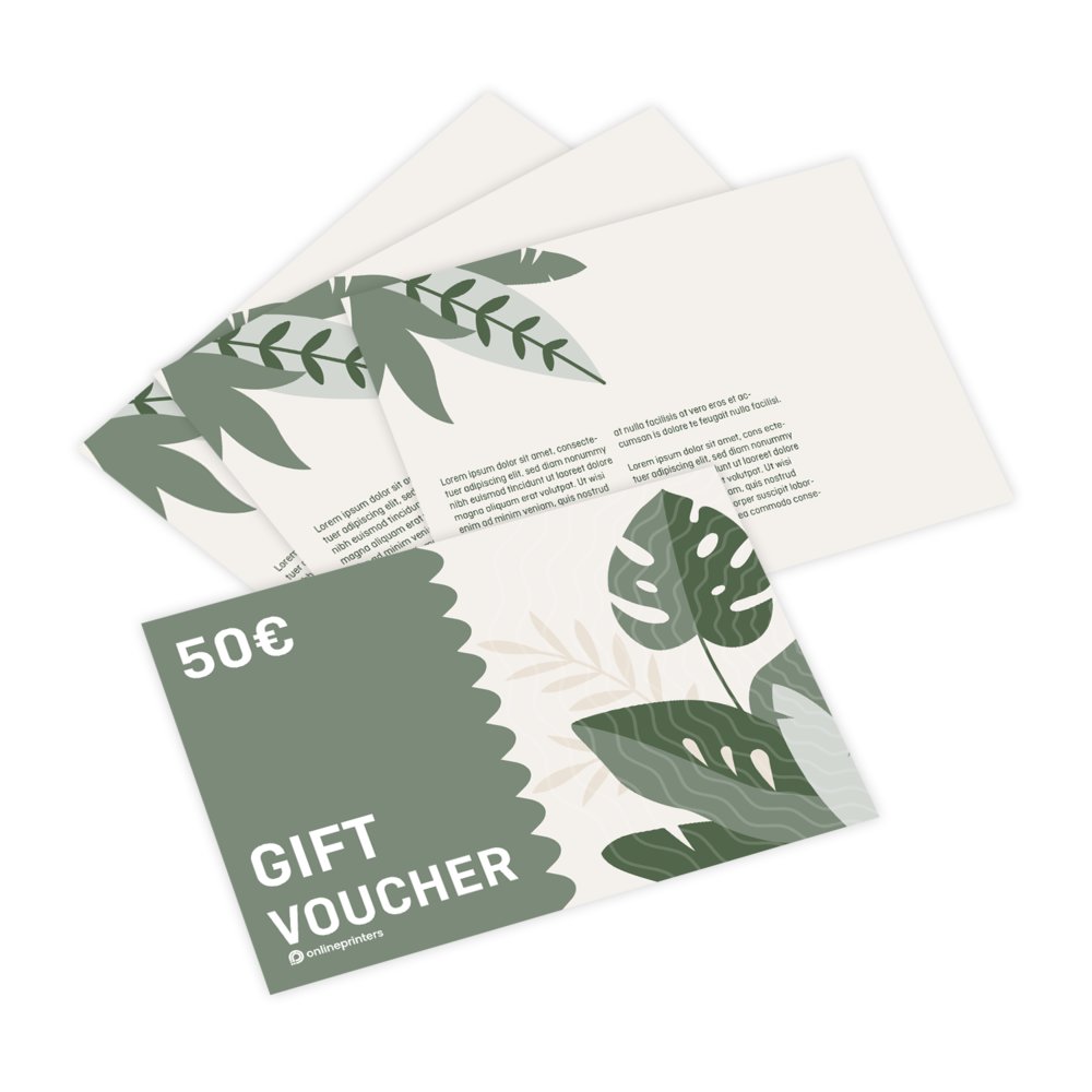 Simple voucher cards, A6, printed on both sides, A6 at Onlineprinters