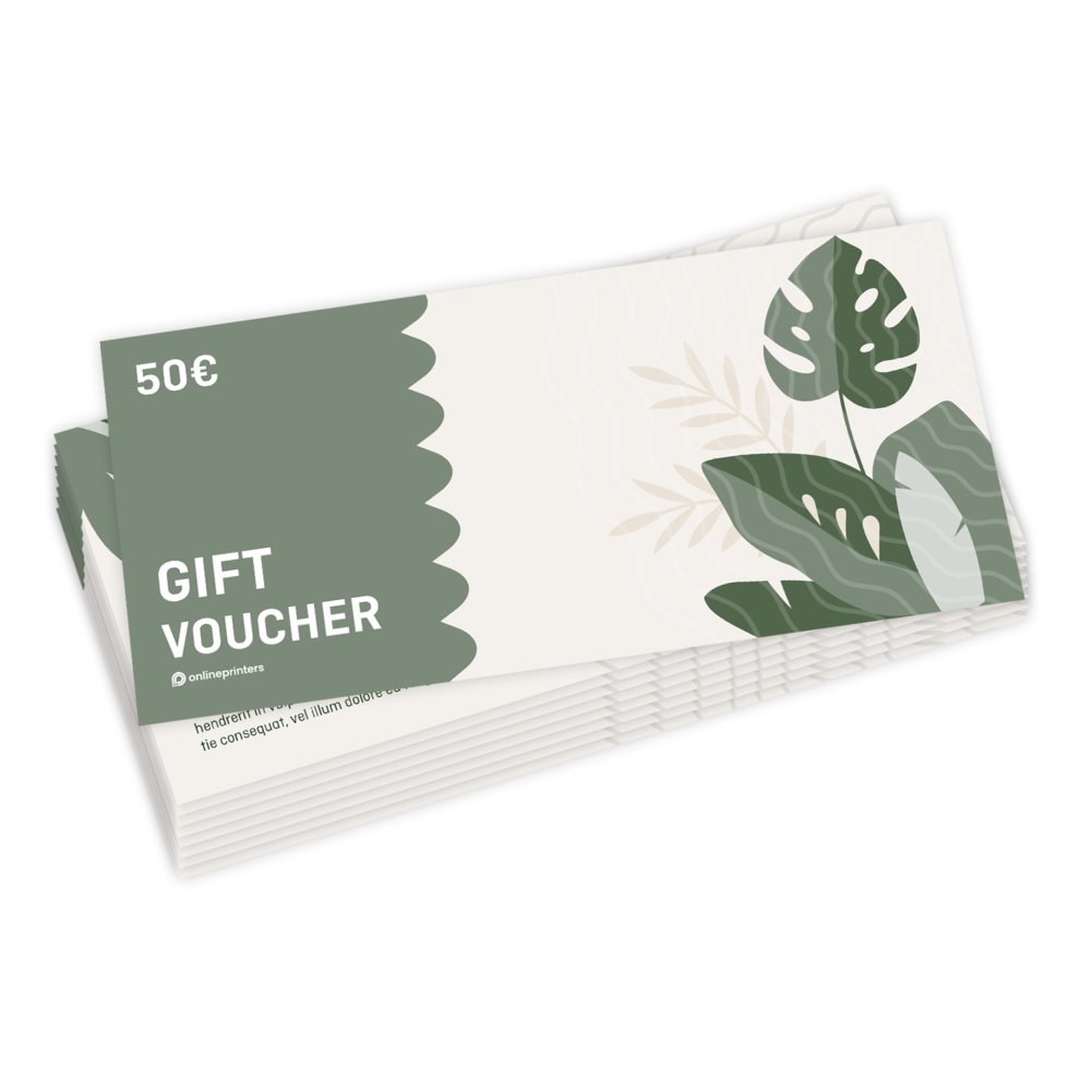 Simple voucher cards, DL, printed on both sides, DL at Onlineprinters