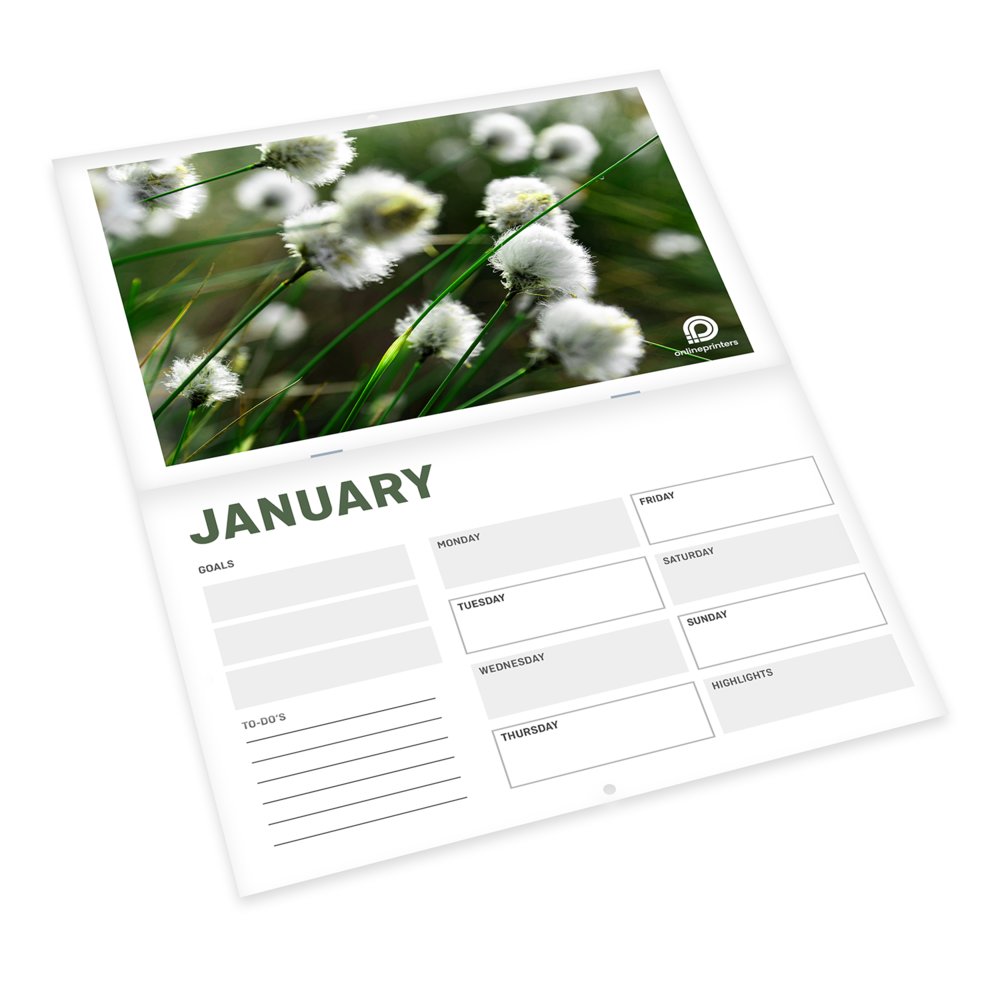 Brochure calendars with cover, landscape, A5, A5 at Onlineprinters