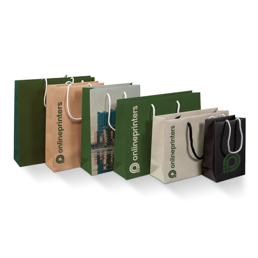 Paper bags with rope handles natural paper 40 x 30 x 8 cm by Onlineprinters