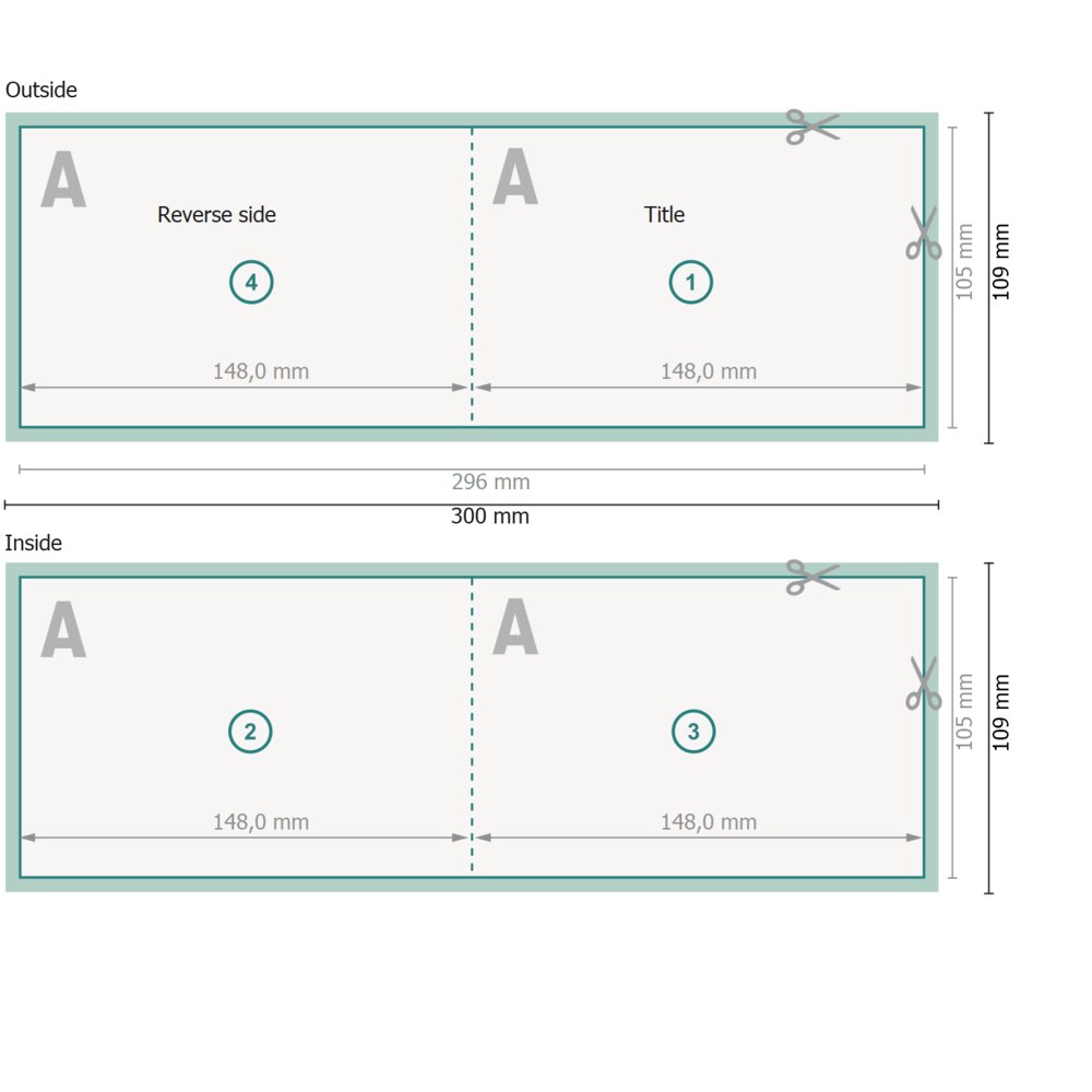 Folded voucher cards, A6, Landscape, A6 at Onlineprinters