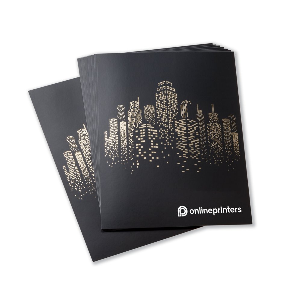 Flyers with spot hot foil stamping, A4-Square, square 21 cm at ...