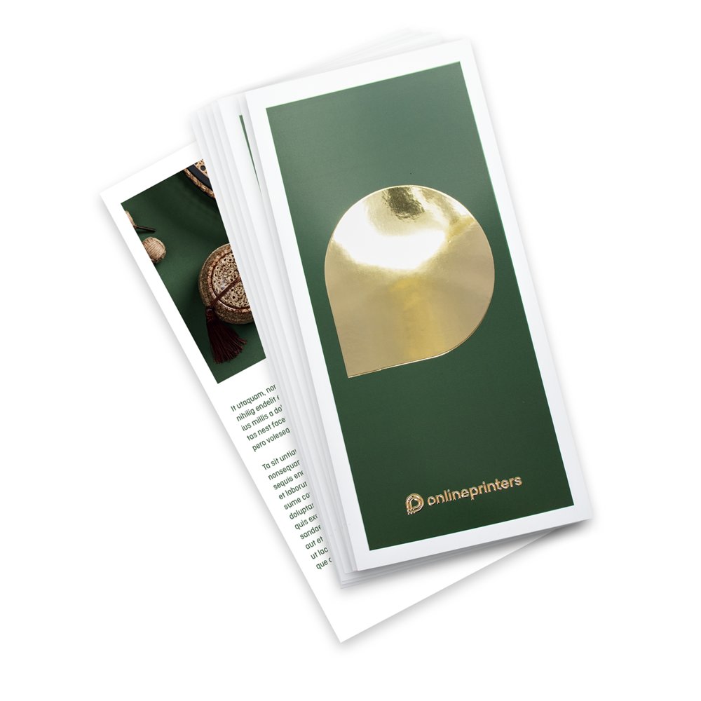 Postcards with spot hot foil stamping, DL, DL at Onlineprinters