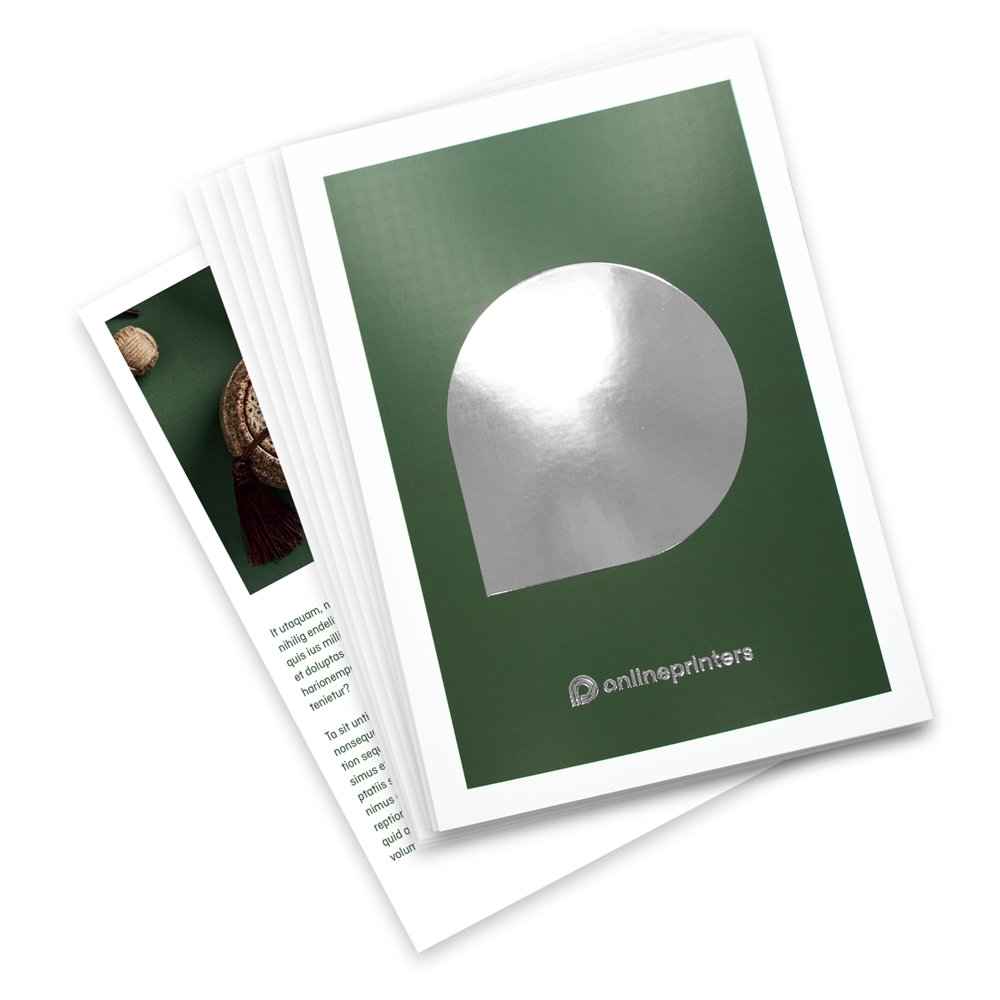 Flyers with spot hot foil stamping, A5, A5 at Onlineprinters