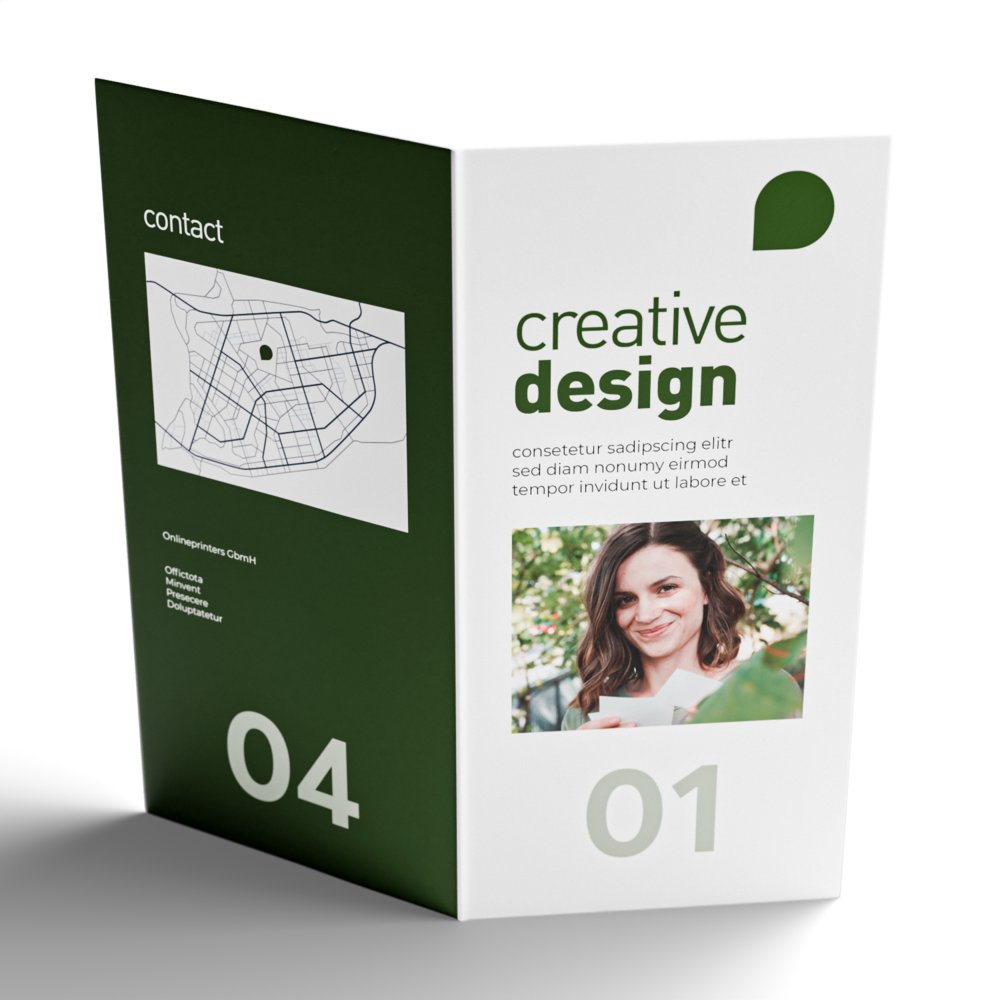 Folded Leaflets Portrait, DL 9.8 cm, DL 9.8 cm at Onlineprinters