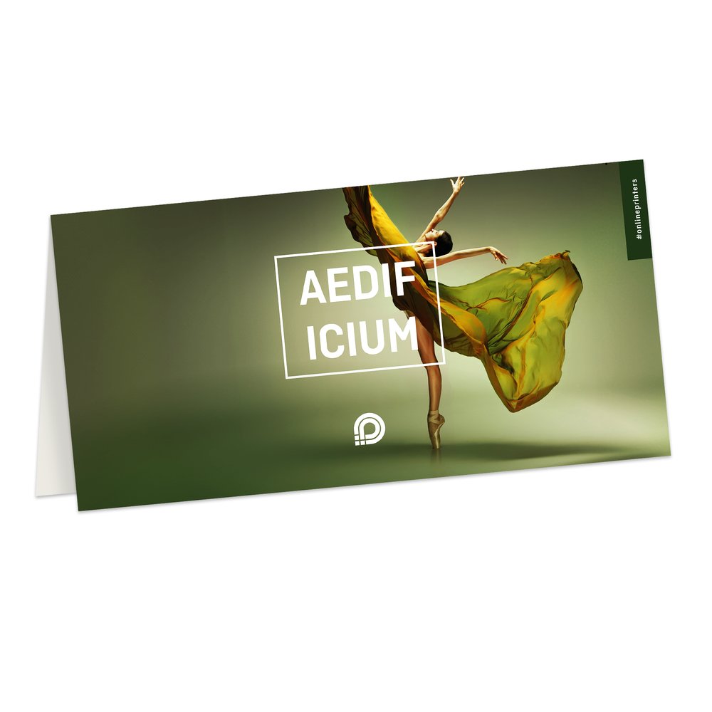 Folded cards, DL landscape, long side creasing, DL at Onlineprinters