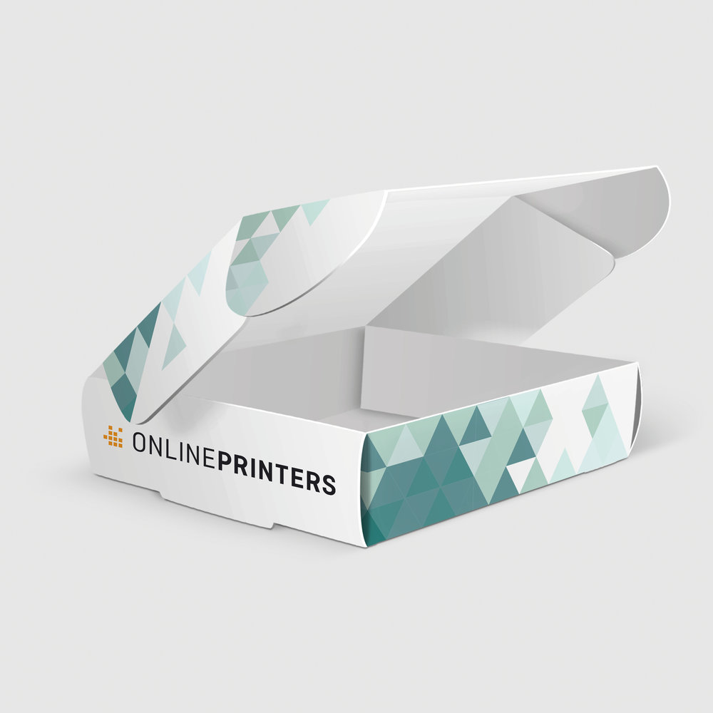 Hinged lid boxes, free size specification at Onlineprinters