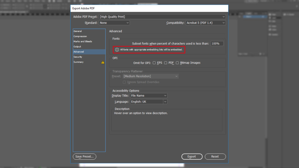 Embedding fonts – with InDesign, Photoshop & Illustrator